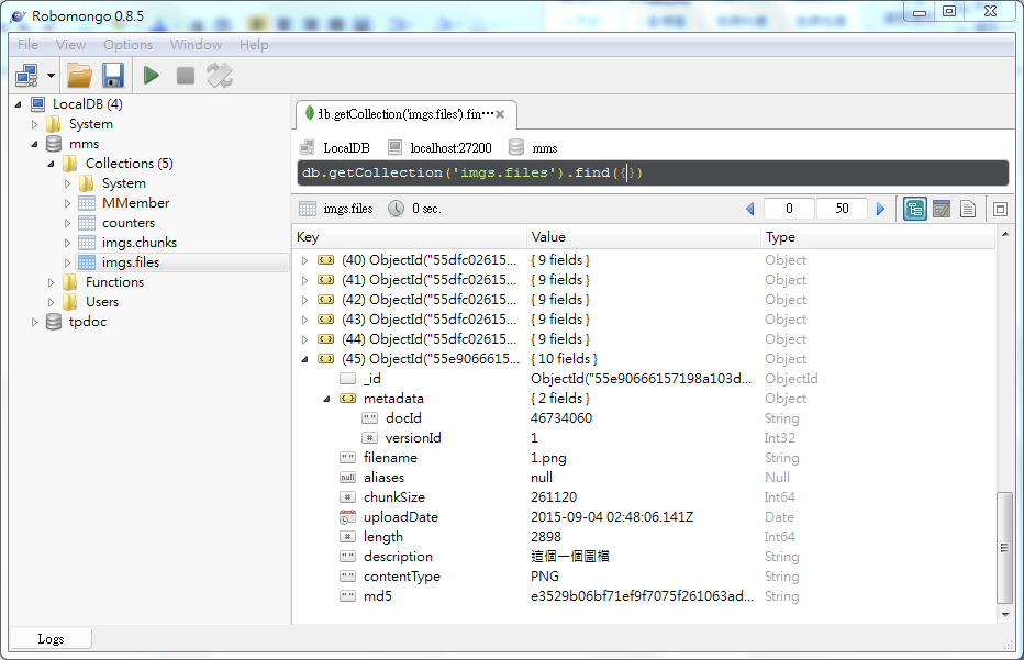 WingDB/MongoDB安裝及Java程式開發