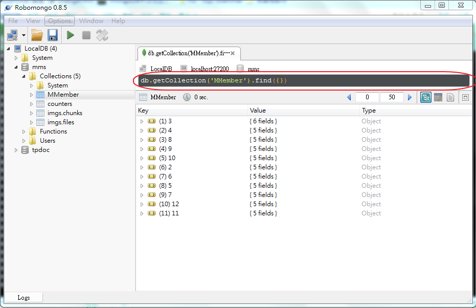 WingDB/MongoDB安裝及Java程式開發