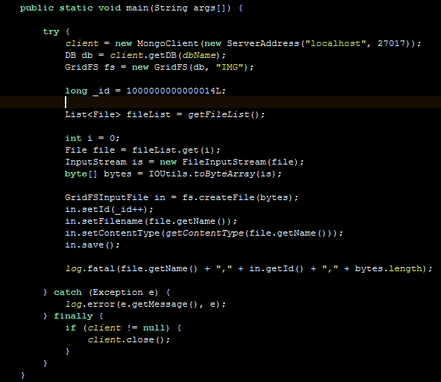 Java Driver 操作MongoDB GridFS 的資料正確性問題說明