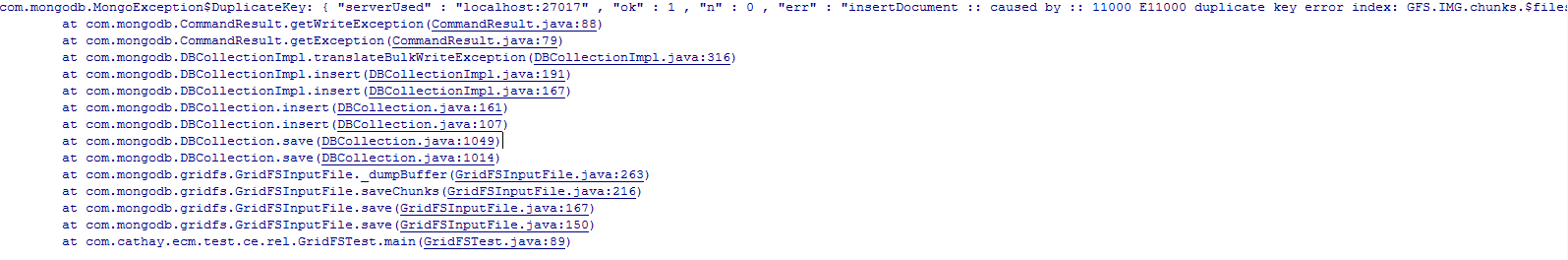 Java Driver 操作MongoDB GridFS 的資料正確性問題說明